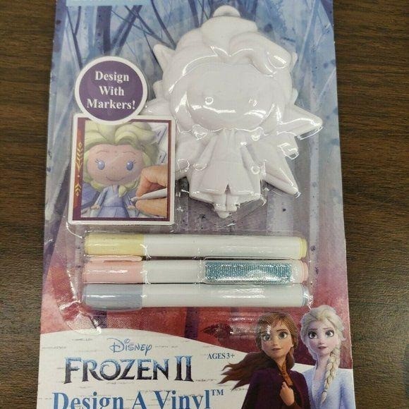 Disney Frozen II Design-A-Vinyl Craft Kit With Markers Ages 3+ Elsa ...