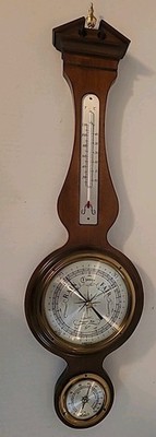 VTG. Mahogany Wood Taylor Banjo Wall Barometer Weather Station ...