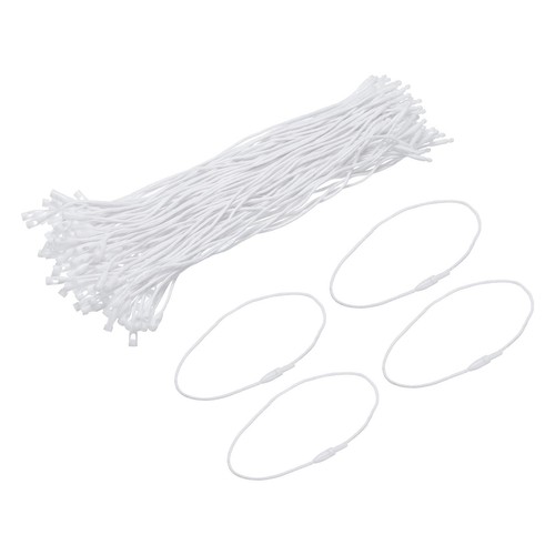 200 Pcs Polyester Rope Hang Tag String Snap Lock 200mm 1.3mm White ...