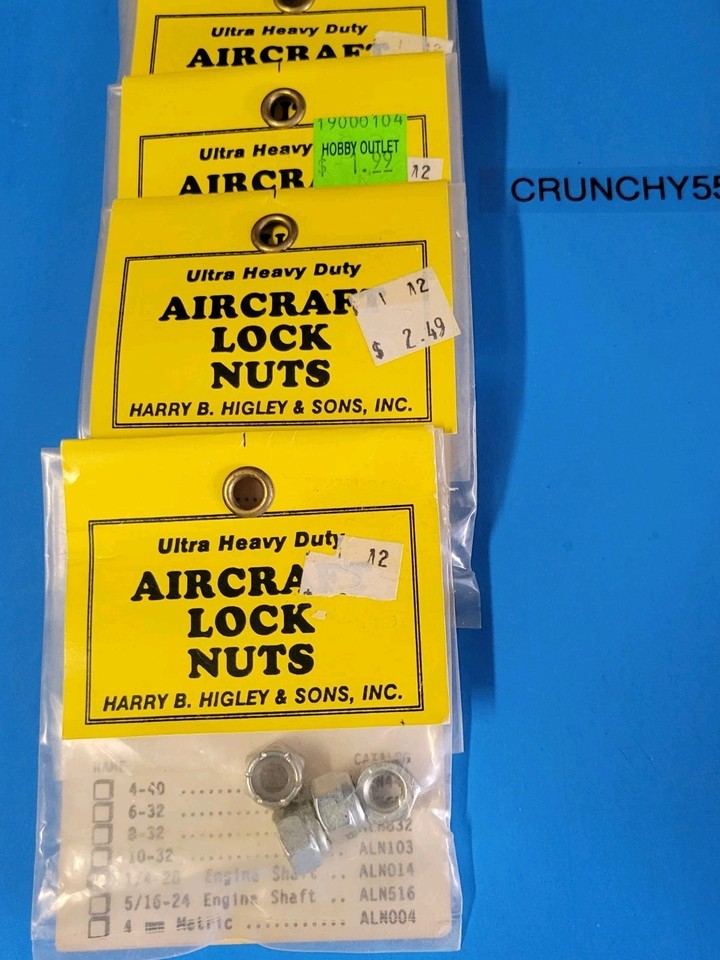 RC Airplane Harry B Higley Ultra HD Aircraft Lock Nuts 1/4-28 Lot (13 ...