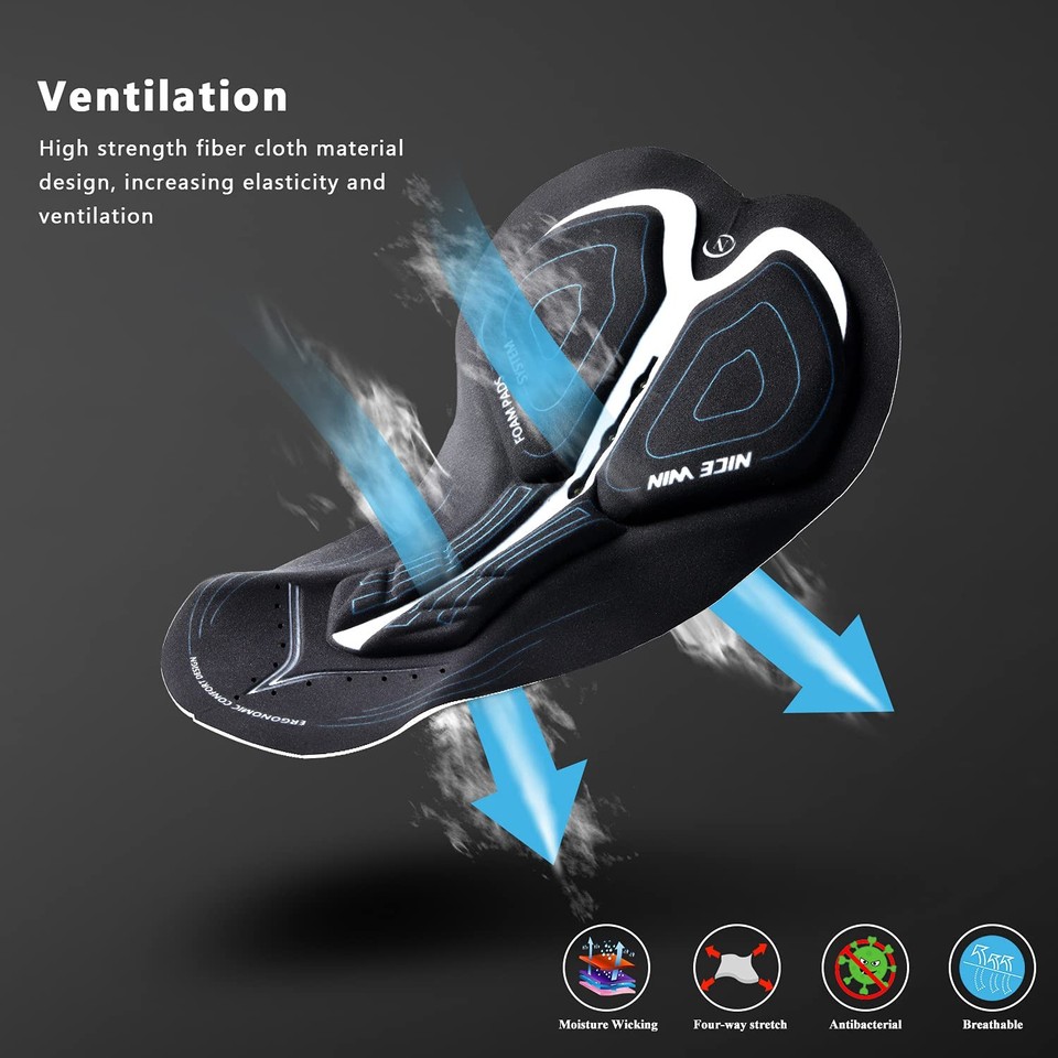 Men's Bike Shorts 4D Padded Cycling Bicycle Riding Pants Road Biking ...