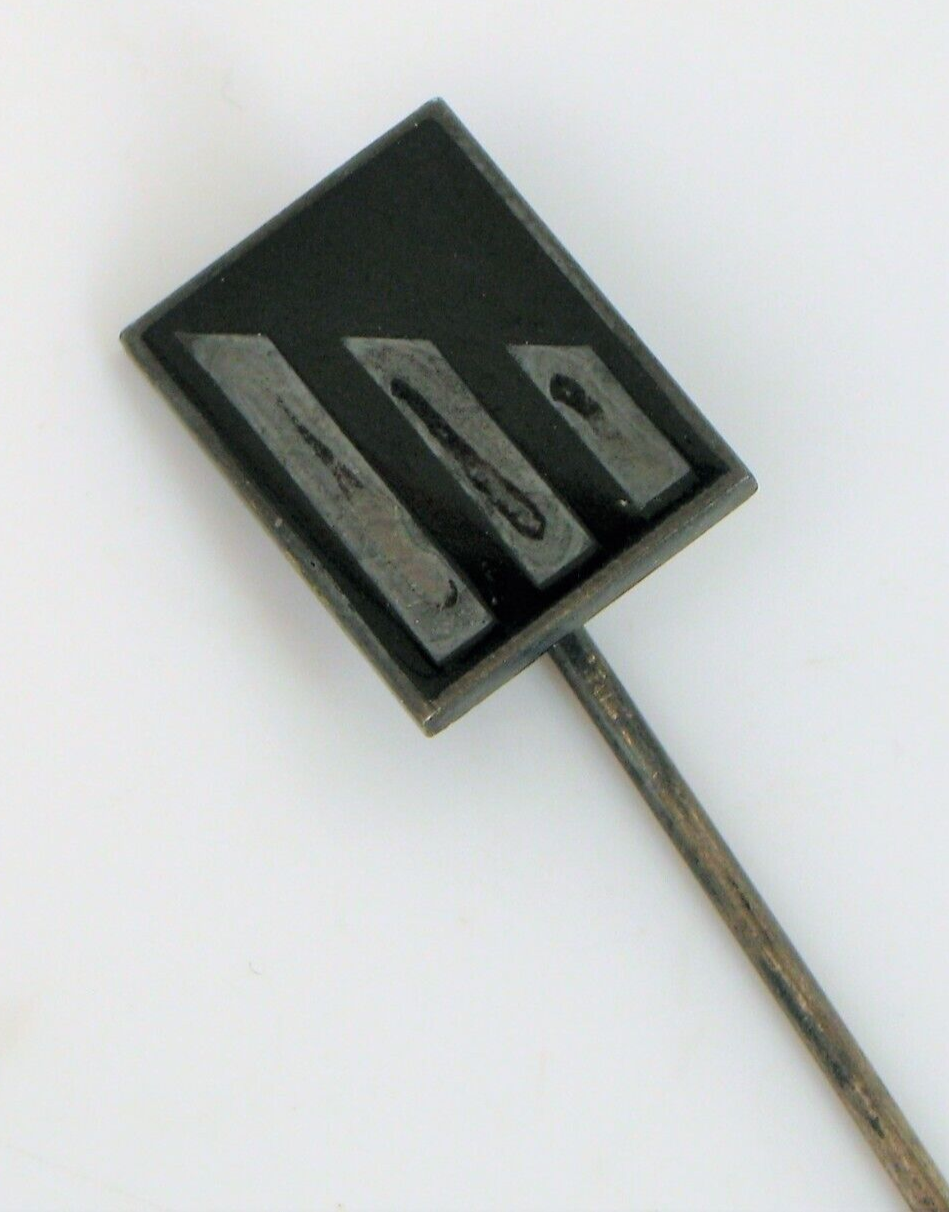 VINTAGE BEAUTIFUL STERLING SILVER HAT STICK PIN VICTORIAN BLACK ENAMEL ...