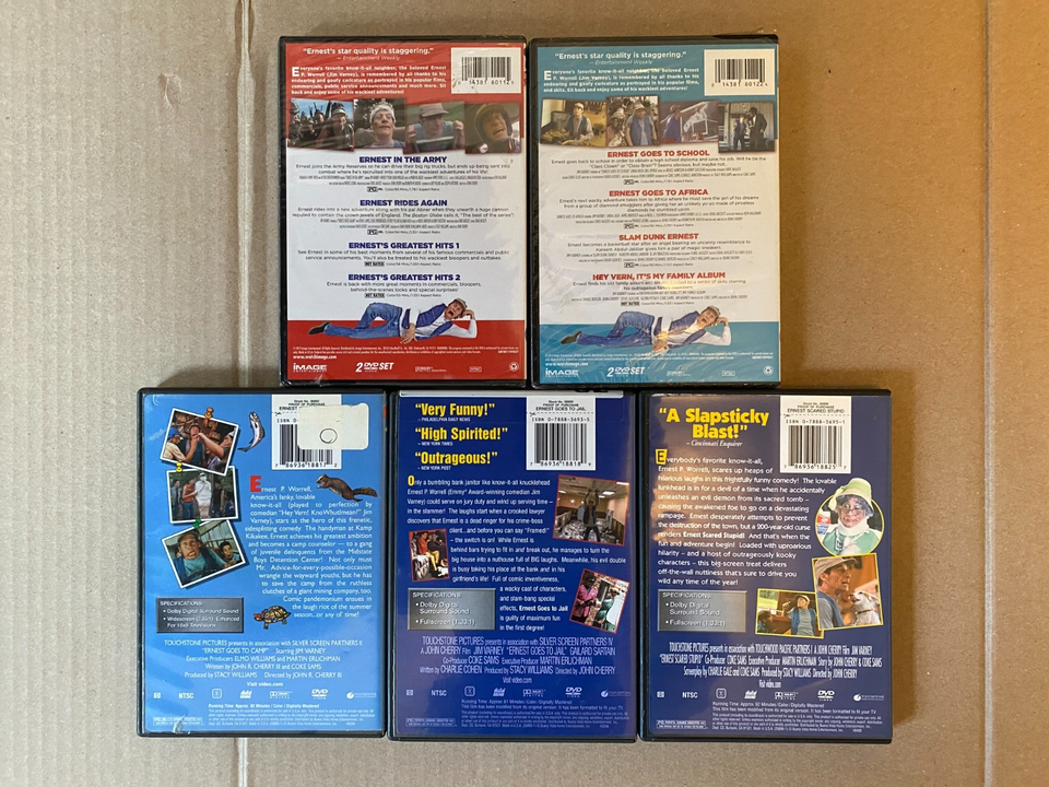 ERNEST DVD Collection-11 Movies! Army/Slam Dunk/Jim Varney/Goes to ...
