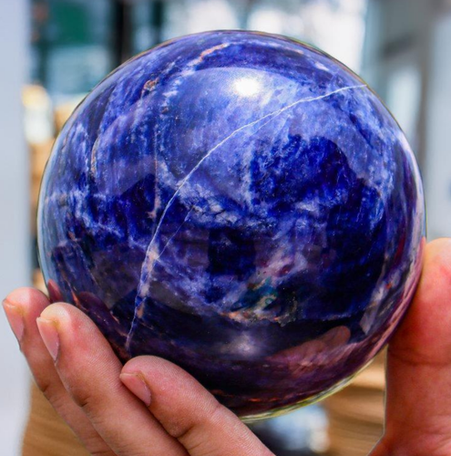 100MM Blue Sodalite Sphere Healing Crystal Chakra Balance Energy ...