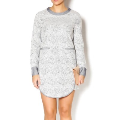 BCBGeneration Small Contrast Binding Dress Blue Combo Long Sleeve ...