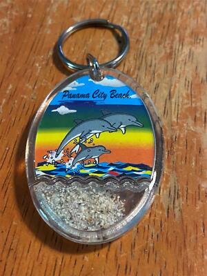 Florida Souvenir Panama City Beach Dolphins Ocean Rainbow Keychain Real ...