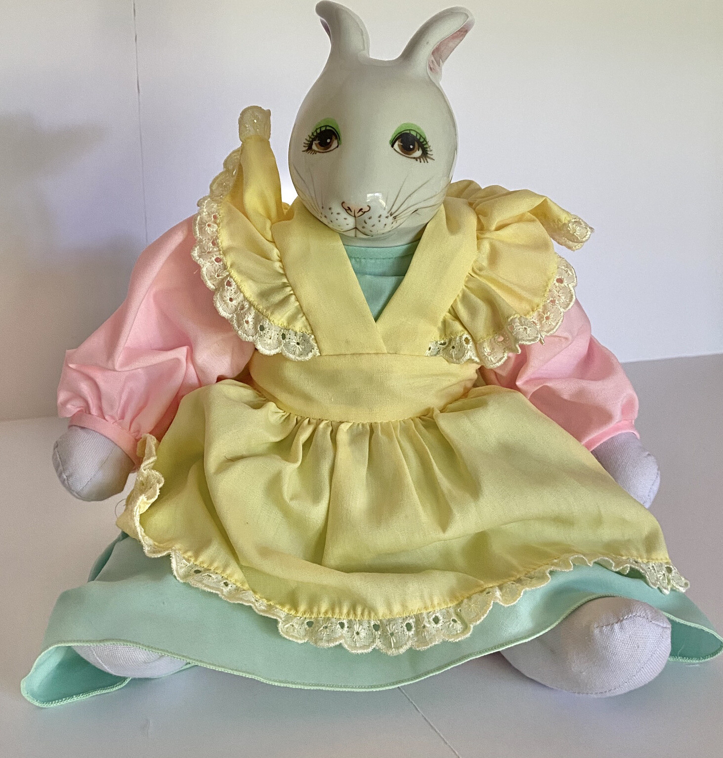 Vintage Orma Porcelain Rabbit Doll Hand Painted Face Jointed Arms Legs ...