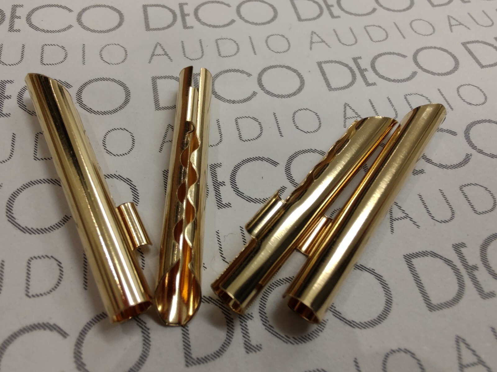 4 x Gold Plated Copper Beryllium 4mm banana connectors BFA Camcon Z ...