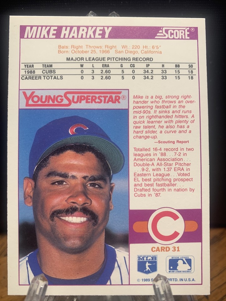 1989 Score Young Superstars II Chicago Cubs Baseball Card #31 Mike ...
