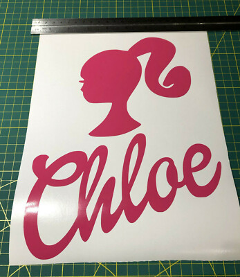 BARBIE PERSONALISED NAME Barbie Logo HOT PINK WALL STICKER VARIOUS ...