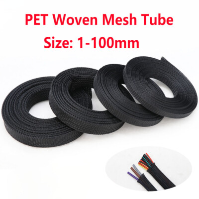 PET Braided Mesh Tube Exported Snake Skin Mesh 1-100mm Wire Shockproof ...