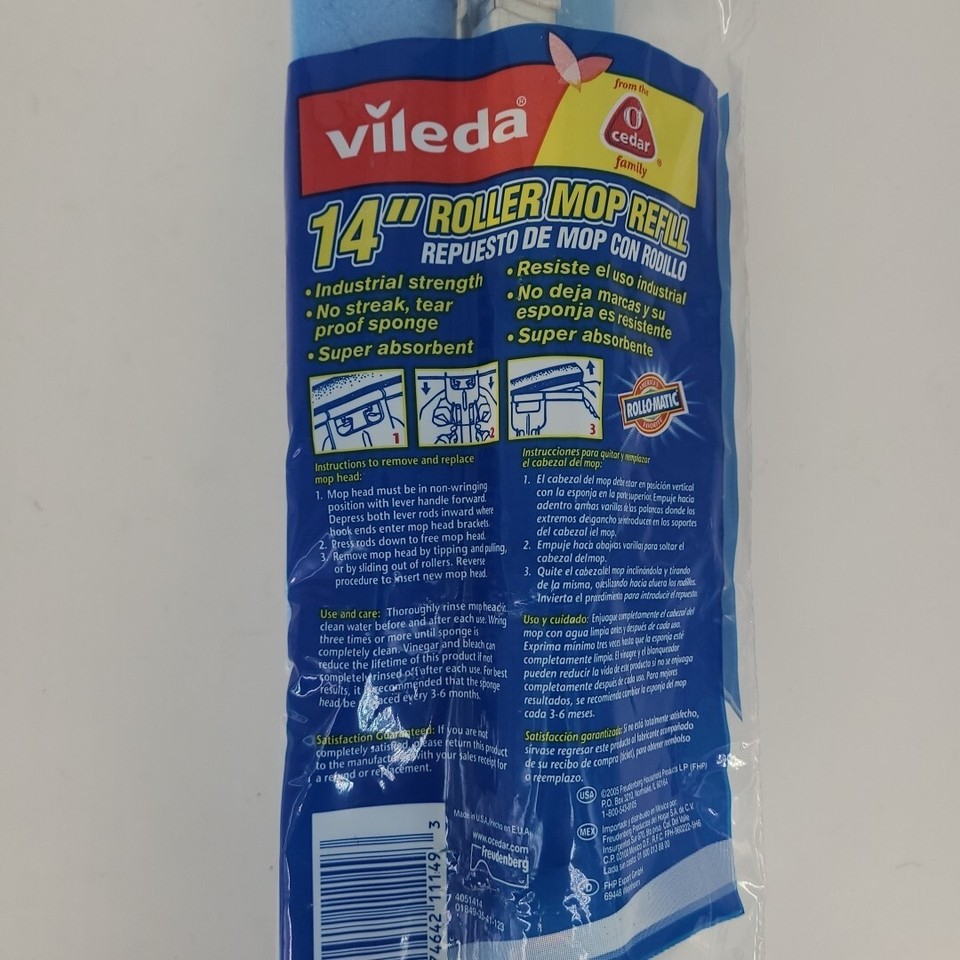 Vileda Professional Roll-O-Matic ® Original Sponge Roller Mop Refill 14 ...