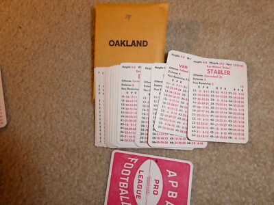 Vintage 1978 APBA NFL Football Game Oakland Raiders Team Set 37 Cards ...