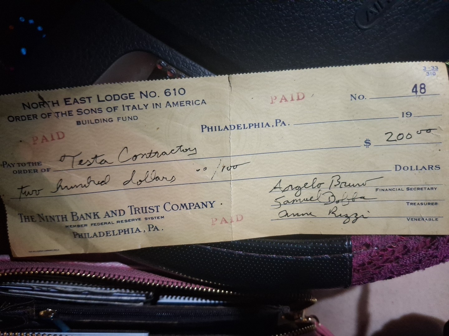 ANGELO BRUNO Signed Bank Check Philadelphia Mafia Crime Boss ~ PSA DNA ...