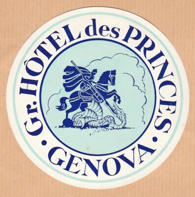 ETIQUETTE LUGGAGE LABEL ITALIE GENOVA GRAND HOTEL DES PRINCES | eBay