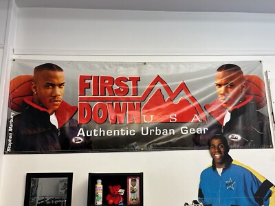 vintage first down USA stephon marbury banner sign poster store display ...