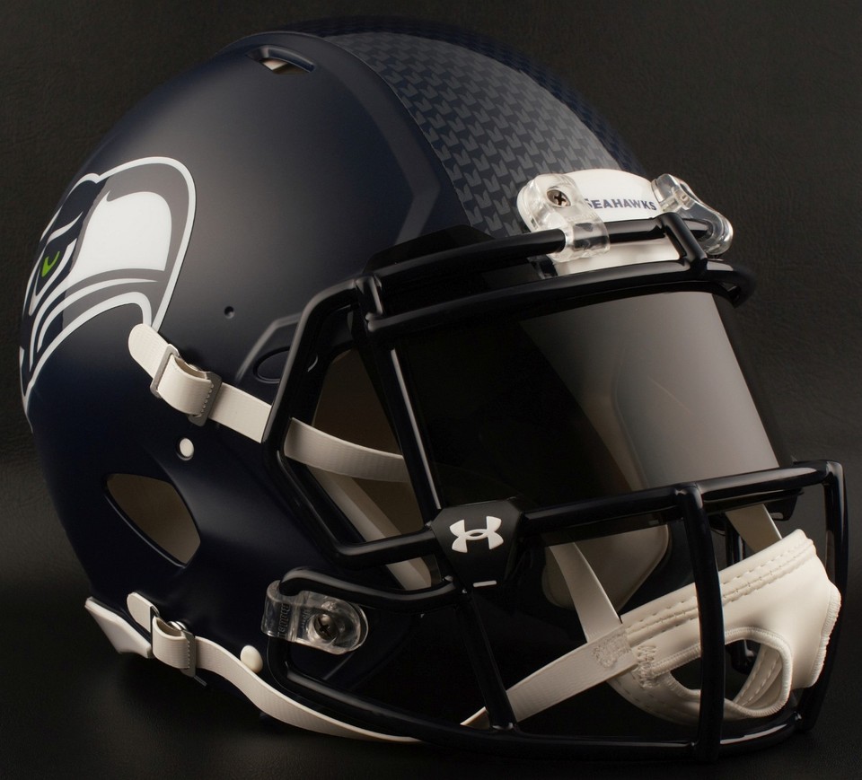***CUSTOM*** SEATTLE SEAHAWKS Full Size NFL Riddell SPEED Football ...