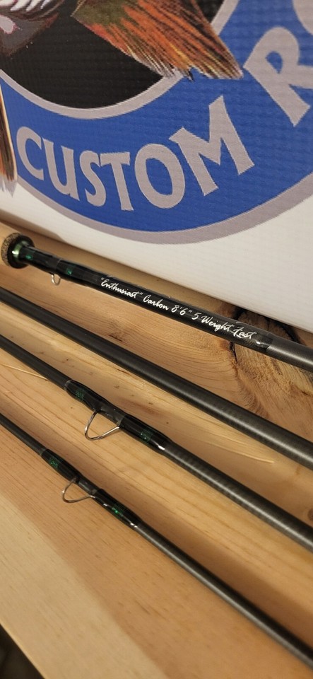 Custom Fly Rod Carbon 5wt 8'6" 4 pieces Black w/ Green Accents | eBay