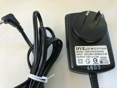 DVE AC DC POWER ADAPTOR Model DSA-0151A-05A(S) 5V 2.4A 3.5mm Jack ...
