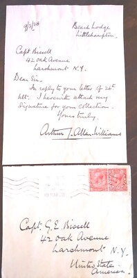 General Sir Arthur John Allen-Williams (1869-1949) Autograph - Signed ...