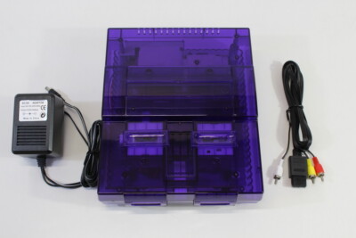 Super Nintendo Transparent Clear Purple Console SNES SFC Converted AC ...
