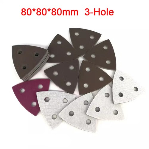 80*80*80mm 3 Holes Triangle Sandpaper Multitool Sanding Pads Abrasive ...