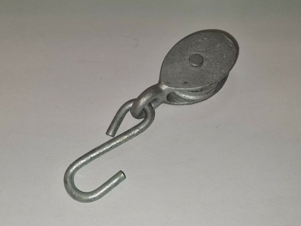 Heavy Duty Galvanised Complete washing line kit PULLEY CLEAT HOOK & EYE ...