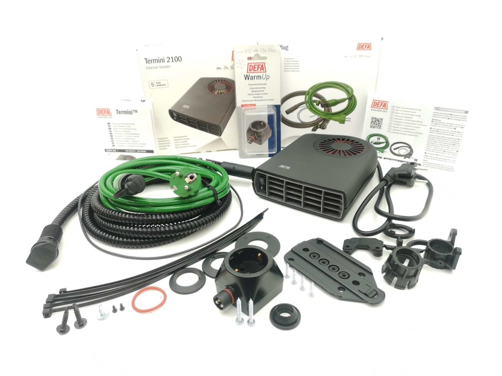 DEFA Termini 2100W Car Interior Fan Heater Set 430061 + 460939 2,5m ...