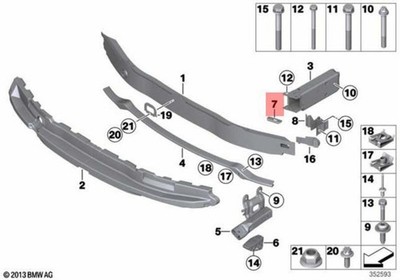 Genuine BMW Hybrid M2 M3 M4 GTS F20 F21 F22 F23 F30 Nut Plate Outer ...