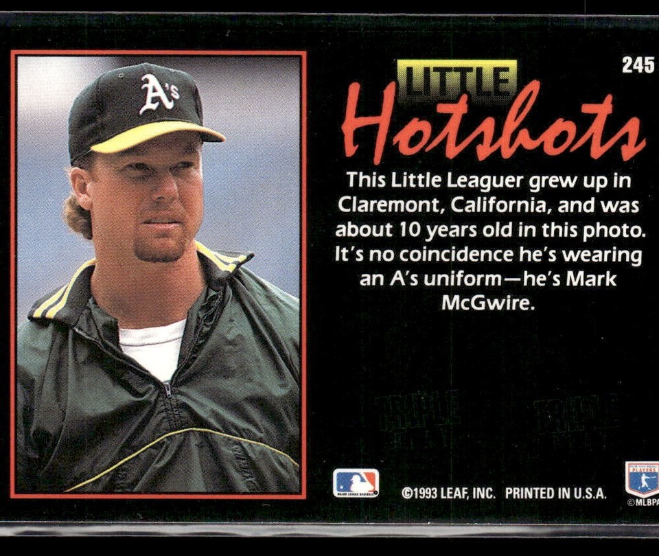 1993 Triple Play #245 Mark McGwire Athletics Baseball Card 2801L | eBay