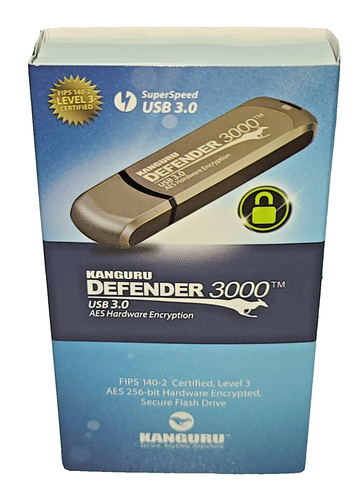 Kanguru Defender 3000 USB 3.0 FIPS 140-2 Level 3 Encrypted Secure Flash ...