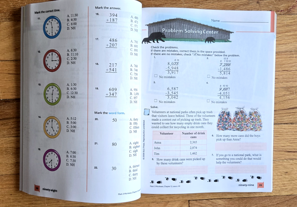 Math 3 BJU *NEW Worktext, Reviews, Student Manipulatives, Tests ...