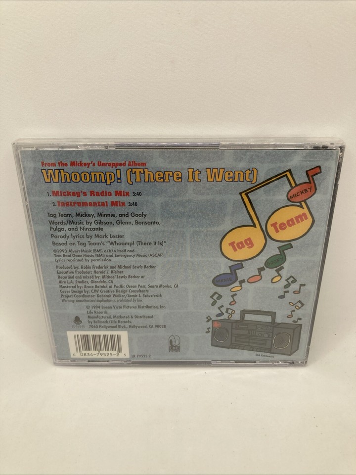 Tag Team Whoomp! CD Mickey’s UnRapped Minnie Goofy Disney 1994 New ...