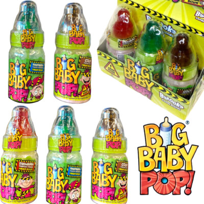 Big Baby Pop Lollipop With Dipping Powder 32g - Bazooka Big Baby Mega ...
