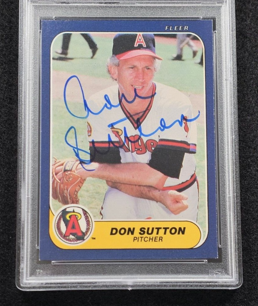 1986 DON SUTTON Signed Fleer Baseball Card-HOF-CALIFORNIA ANGELS-PSA | eBay