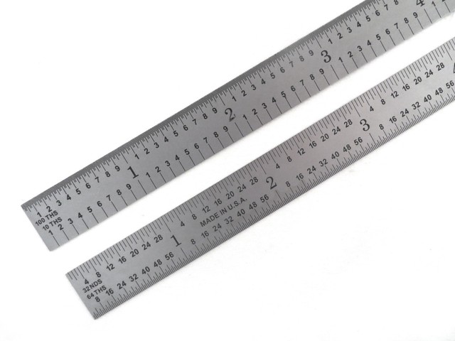 Valentine 6" Stainless Steel Depth Gauge Ruler Executive 32nds/64ths ...