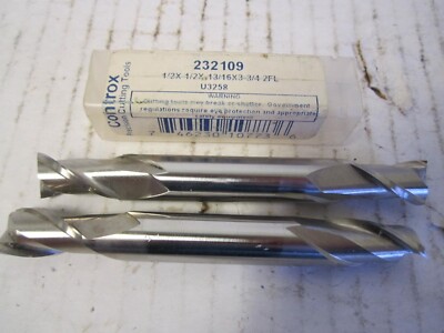 Controx (232109) 1/2 x 1/2 x 13/16" x 3-3/4" 2Fl Double End Endmills ...