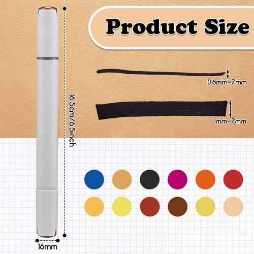 12-Pack Dual Tips Leather Dye Marker Pens Shoe Marker for Repair ...