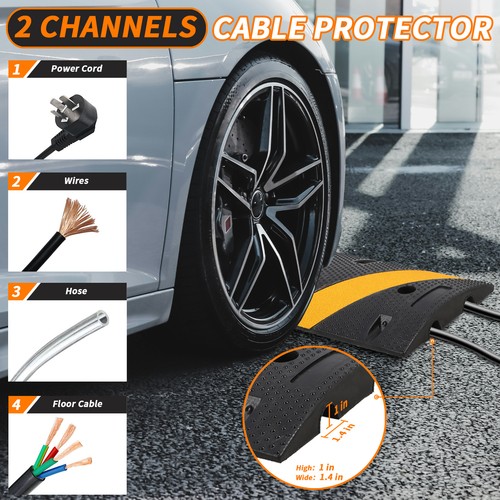 2 Cord Channel Rubber Speed Bump Hump Garage Asphalt Concrete Gravel ...