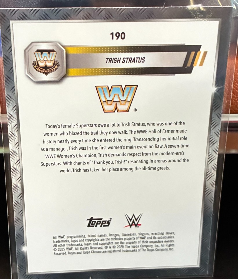 TRISH STRATUS 2025 TOPPS CHROME NEON GREEN BLACK & WHITE REFRACTOR | eBay