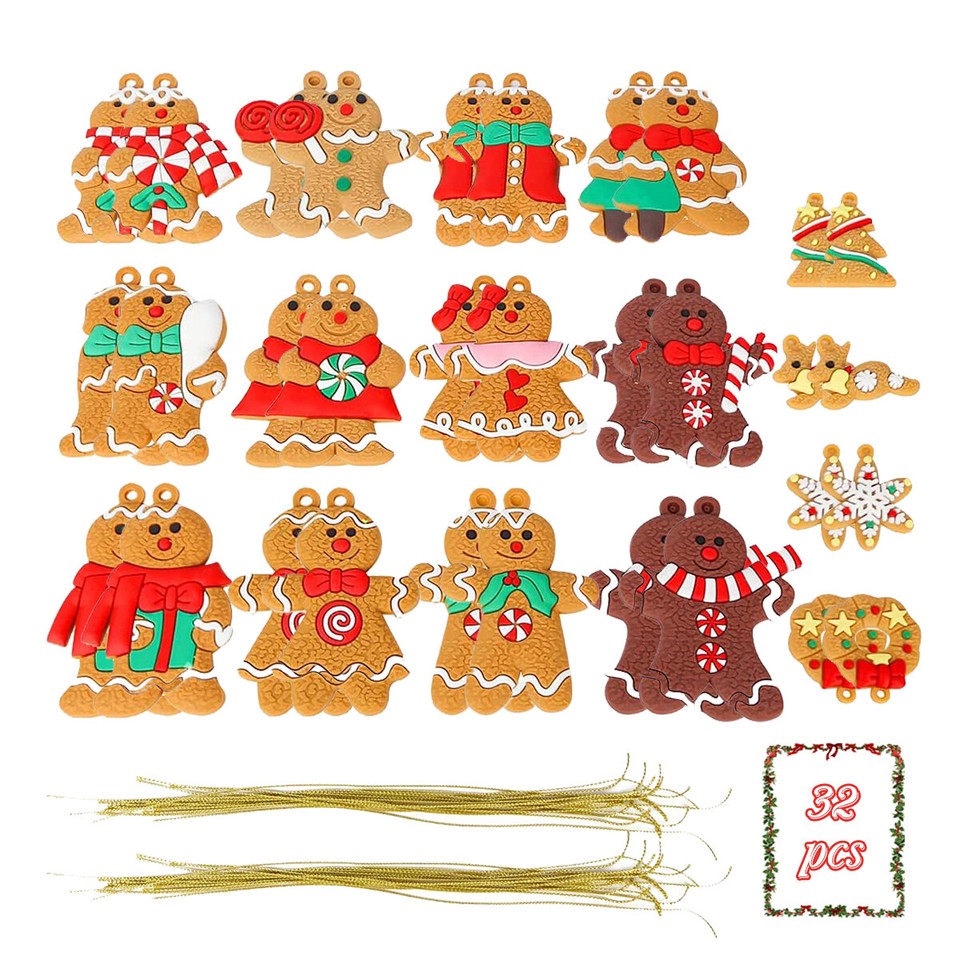 AMOR PRESENT Gingerbread Man Ornaments for Christmas Tree Hanging ...