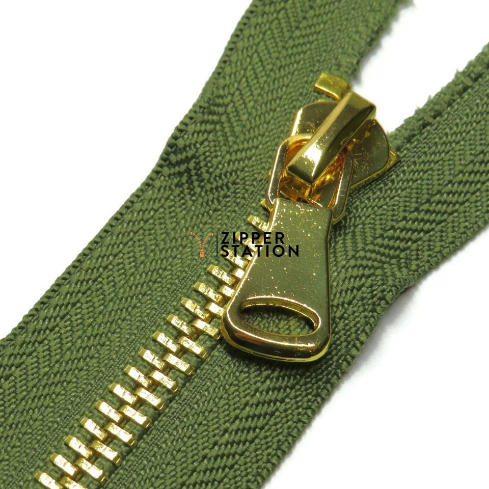Gold Zip Heavy Duty No8 /Metal Open End Zipper (G8OE) | eBay UK