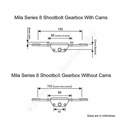 Mila 8 SERIES Shootbolt Lock Mechanism Gearbox For Upvc Windows 22mm ...