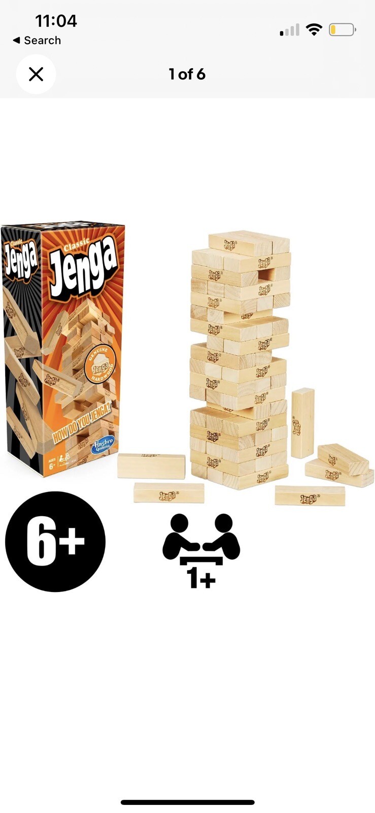Jenga Classic Game Hardwood Blocks Stacking Tower Game Stocking Stuffer ...