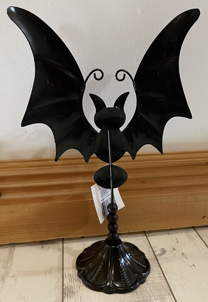 Halloween Metal Bat 🦇 Stand Home Decor 14” x 9” Black - NEW | eBay