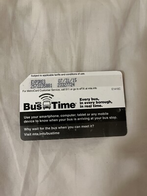 NYCT MTA MetroCard - MTA Bus Time | eBay