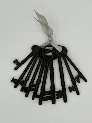 Antique Cast Iron Skeleton Prison Keys Set Of 10 Various Sizes | eBay