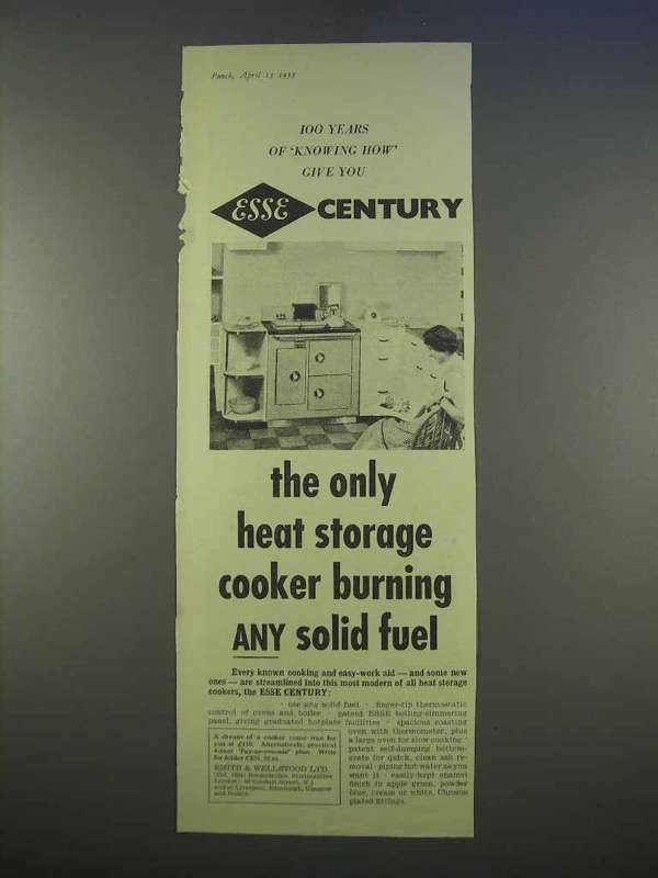 1955 Esse Century Cooker Ad - Any Solid Fuel | eBay