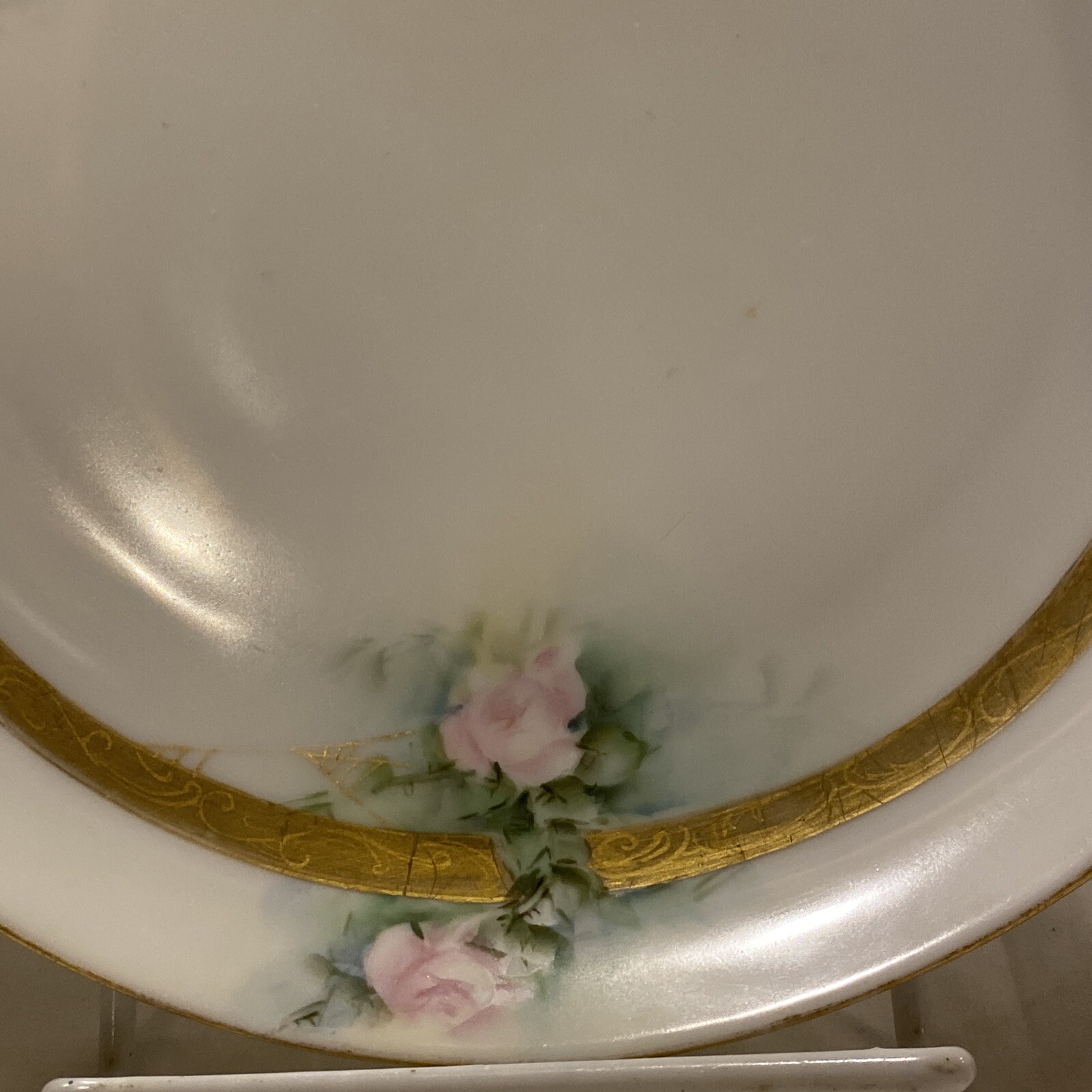 Rosenthal Selb Bavaria Donatello Cake Plate Pink Roses & Gold Trim ...