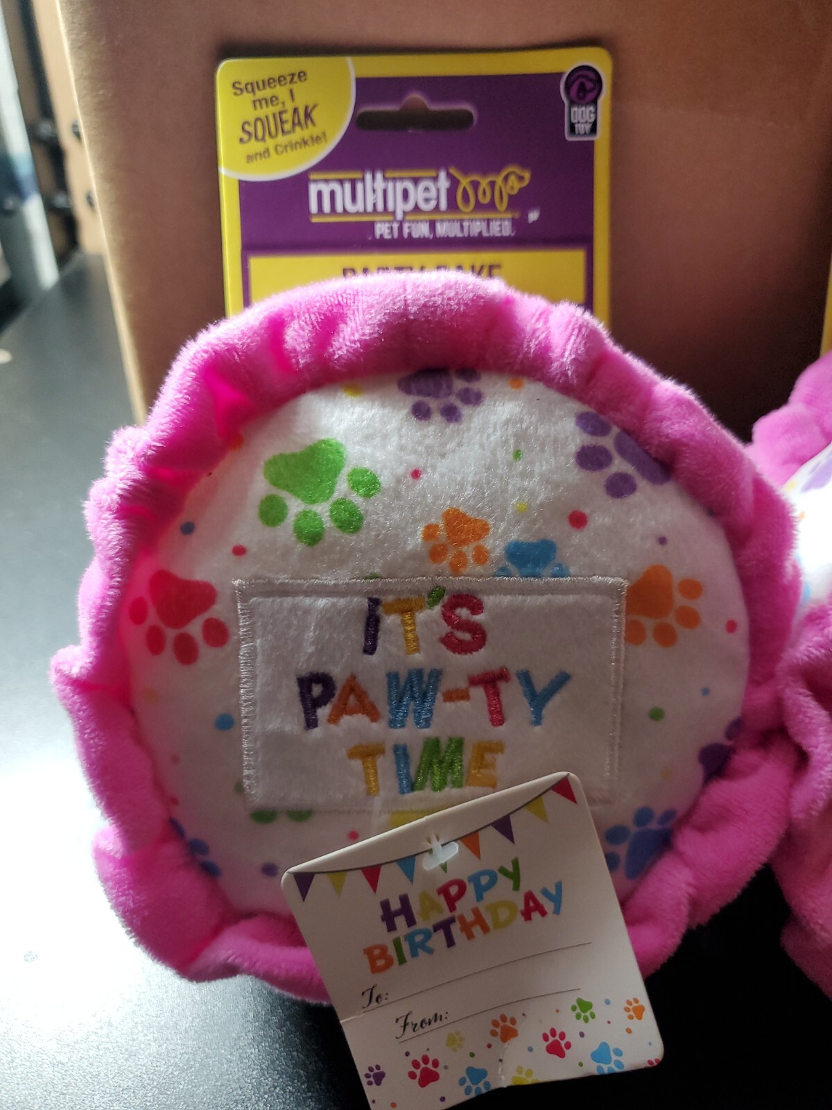 Plush Enuff Everyone Enjoy A Good Cuddle Party Cake Squeaky Toy For ...